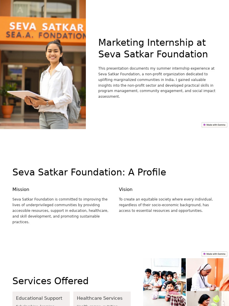 Marketing Internship at Seva Satkar Foundation | PDF | Volunteering | Data