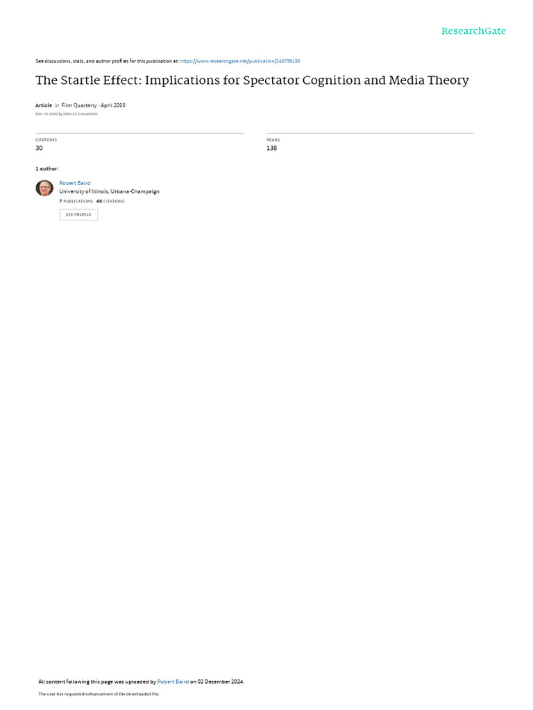 Baird Startle Effect | PDF