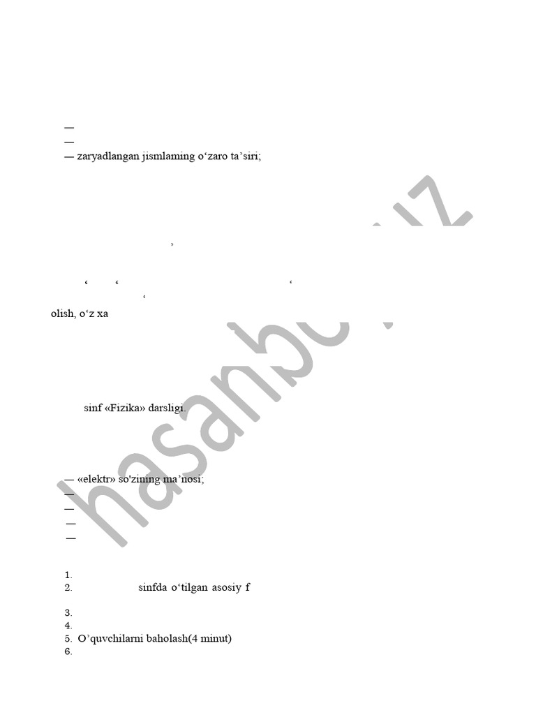 8 Sinf Fizika Namuna | PDF