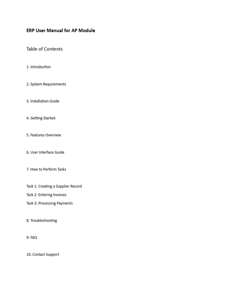 ERP User Manual For AP Module | PDF | Accounts Payable | Enterprise ...