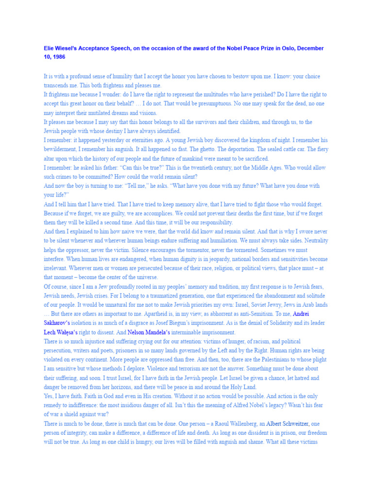 Elie Wisel | PDF