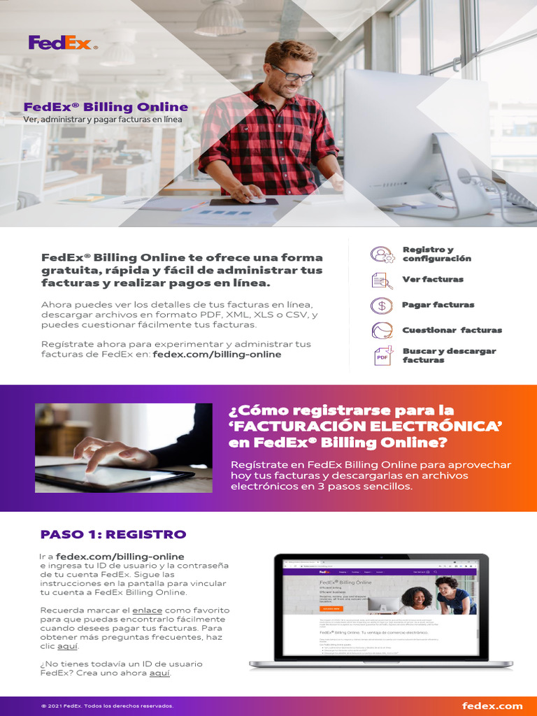 FedEx Billing Online User Guide Electronic Invoice ES | PDF | Informática
