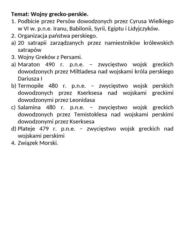 Wojny Grecko-Perskie. | PDF