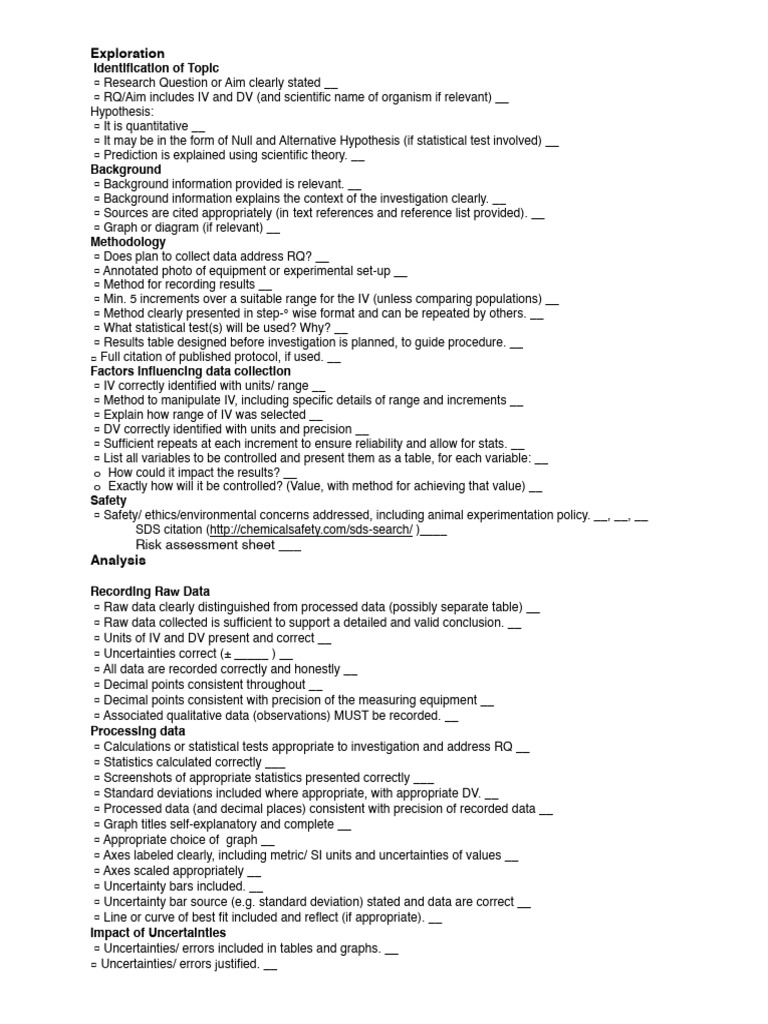 IA Checklist 2021-22-2-1 | PDF | Statistics | Uncertainty