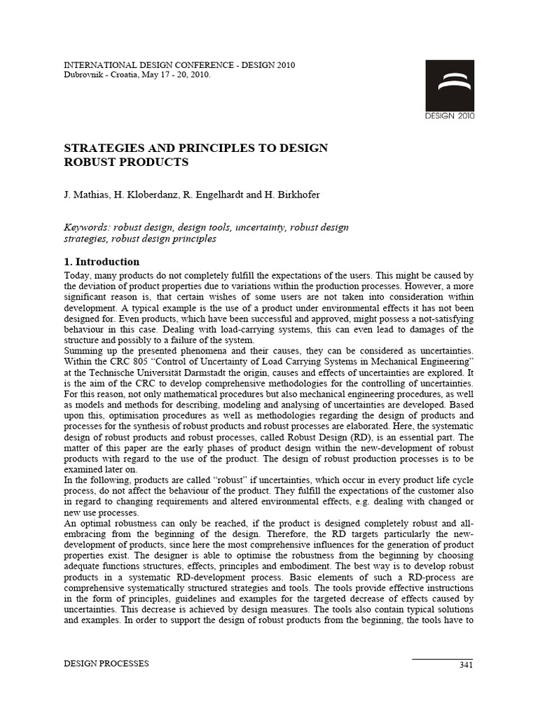 Robust Design Principles and Strategies | PDF | Uncertainty | Thermal ...