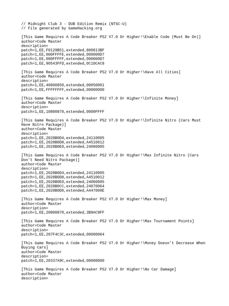 60A42FF5 Pnach | PDF