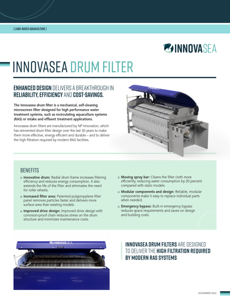 Drum Filter Product Overview | PDF | Aquaculture | Environmental Technology