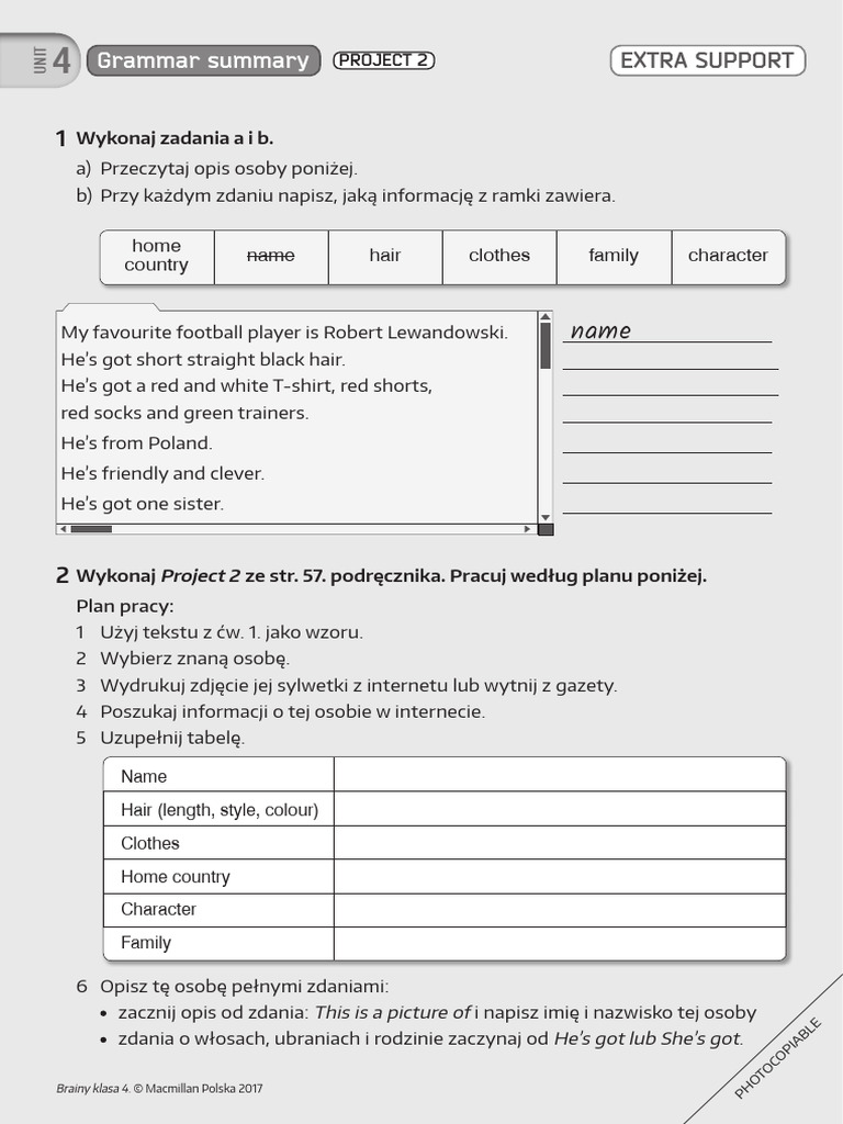 Brainy kl_4_Extra_support_Unit_4_Grammar_summary | PDF