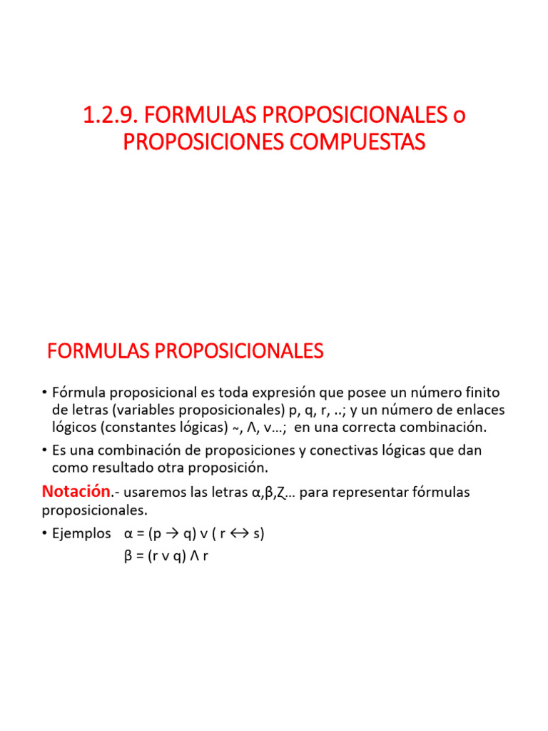 01 FORMULAS PROPOSICIONALES-Parte2 | PDF | Interpretación (filosofía ...