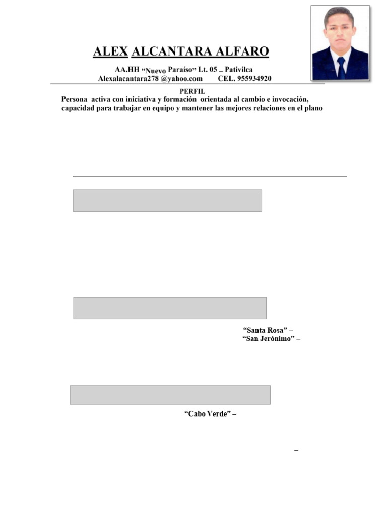 Alex Alcantara - CV - Oficial Civil 2024 | PDF | Seguridad y salud ...