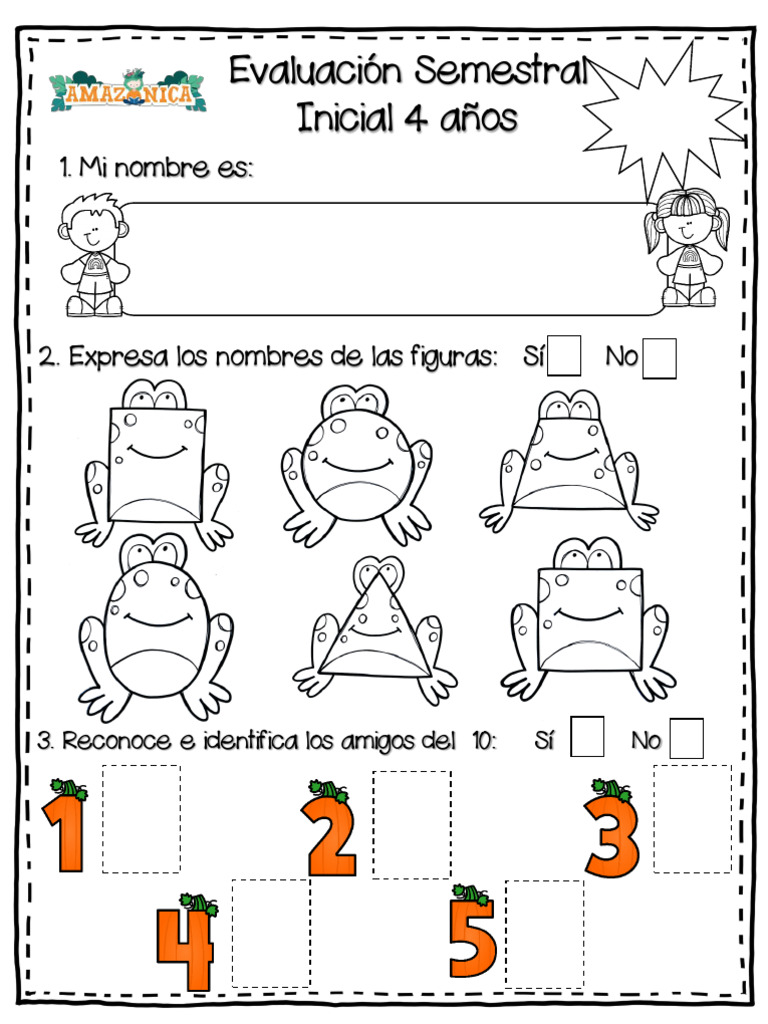 Evaluación Semestral para Niños de 4 Años | PDF