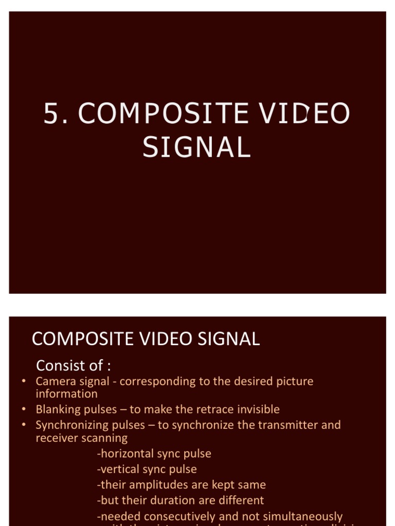 Understanding Composite Video Signals | PDF | Information And ...
