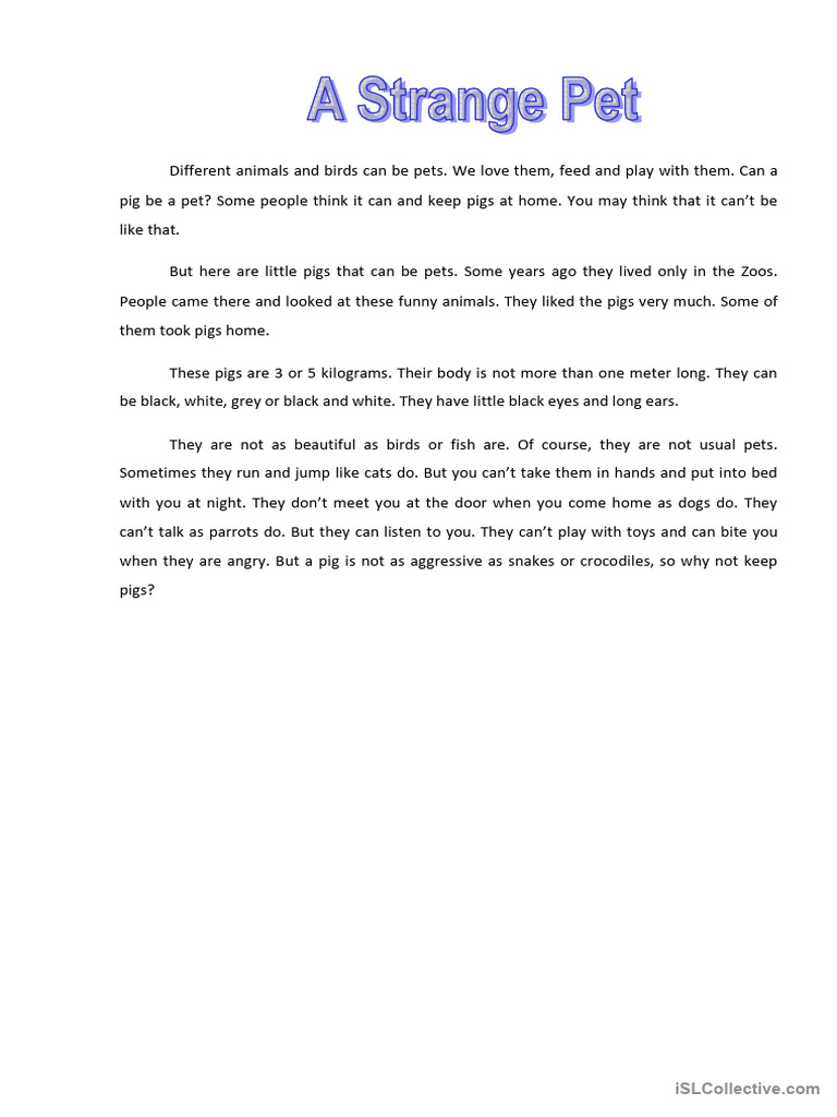 A strange pet. Text | PDF