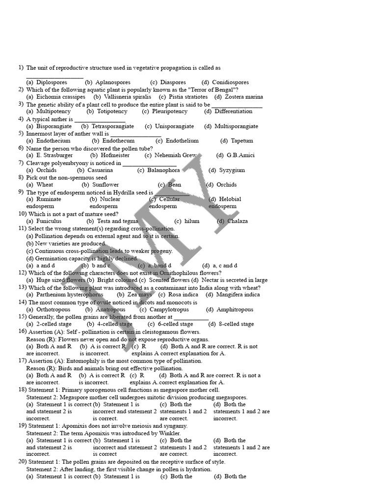 12th Bio Botany Study Material PDF | PDF | Seed | Flowers