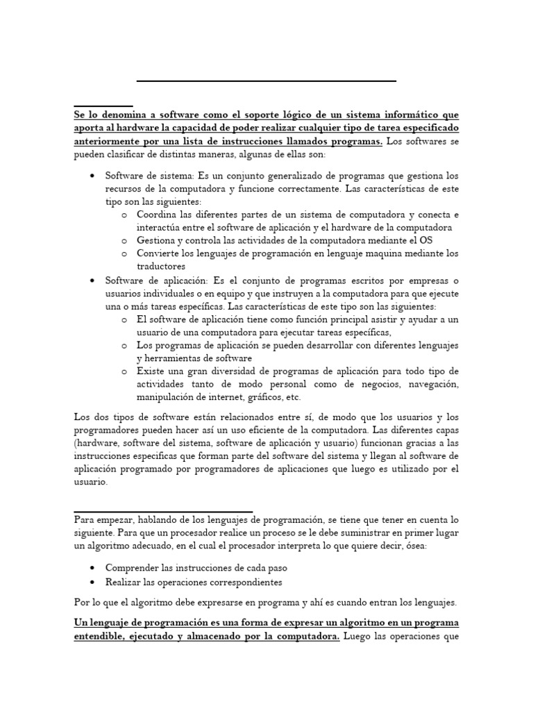 Fundamentos de La Programacion - Resumen para Examen Final | PDF | Lenguaje de programación ...