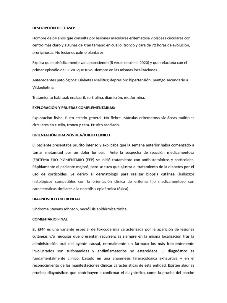 Eritema Fijo Pigmentario Bilbao 24 | PDF | Diagnostico medico ...