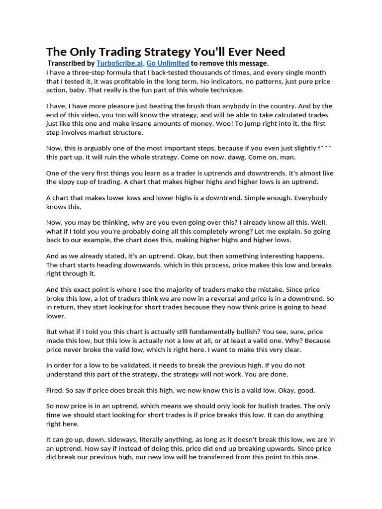 The Only Trading Strategy You'll Ever Need | PDF | Demand | Order ...