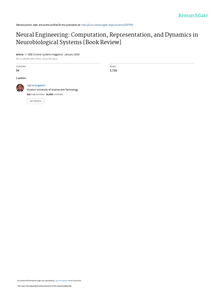 Neural Engineering Computation Representation and | PDF | Neuroscience | Applied Mathematics