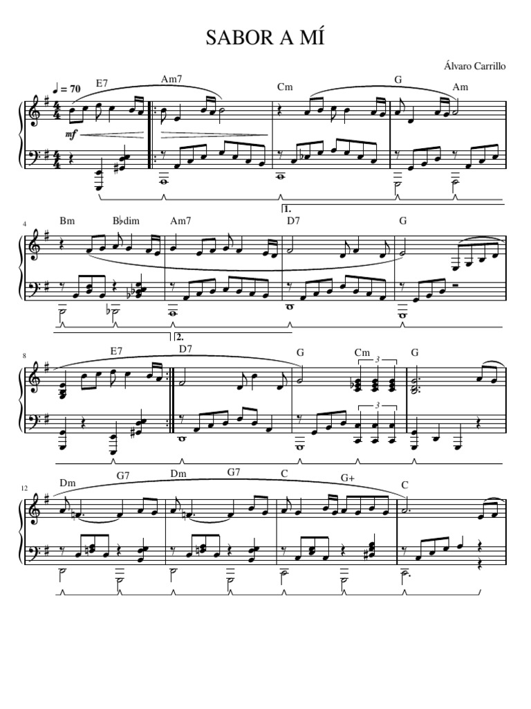 23.1 Sabor a mi - Piano | PDF