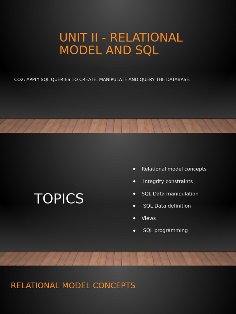 AD22302-DBMS-UNIT 2 | PDF | Relational Model | Relational Database