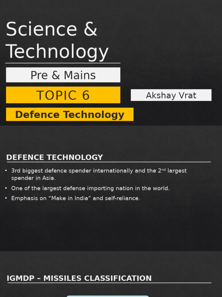 Defence Technology Overview and Insights | PDF | Missile | Submarines
