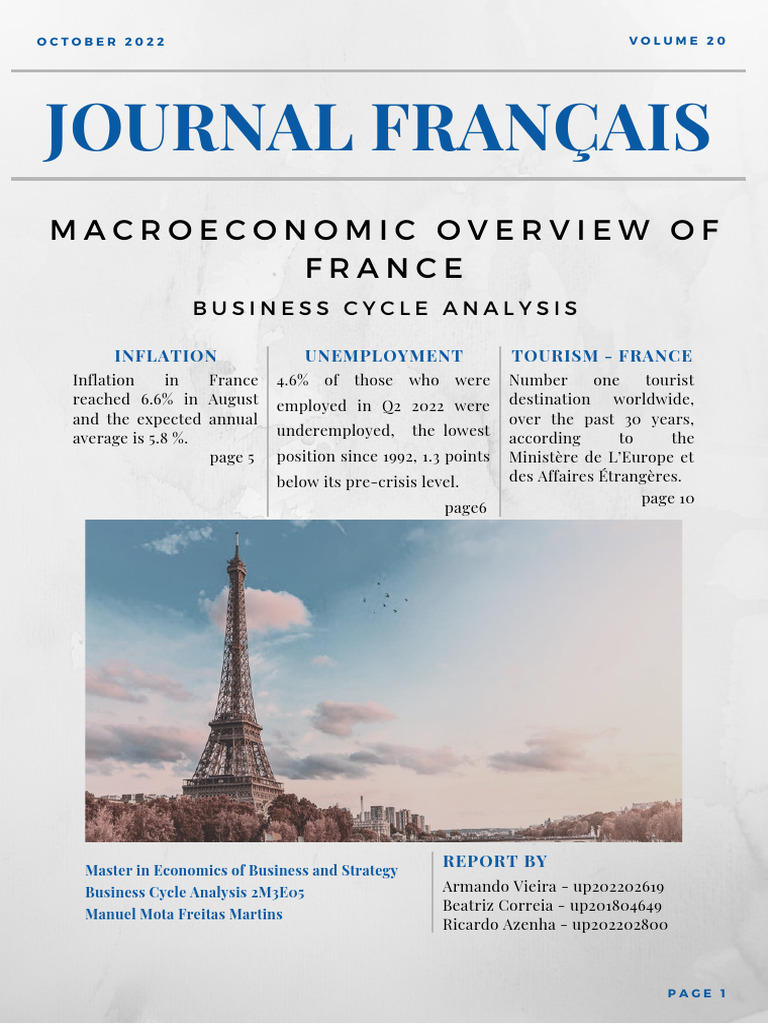 Macroeconomic Overview of France | PDF | Inflation | Unemployment