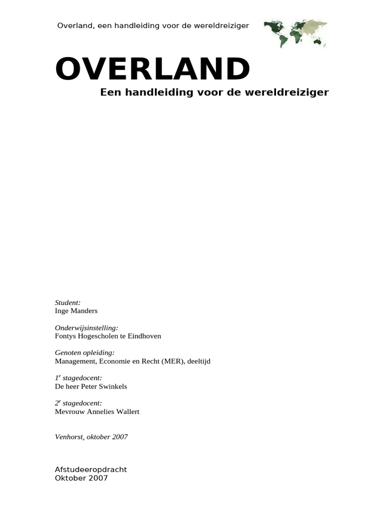 Scriptie Wereldreis | PDF