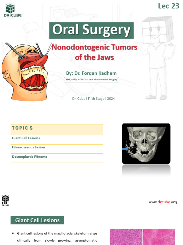 Oral Surgery5 Lec.11 Nonodontogenic Tumors of the Jaws | PDF | Bone | Neoplasms