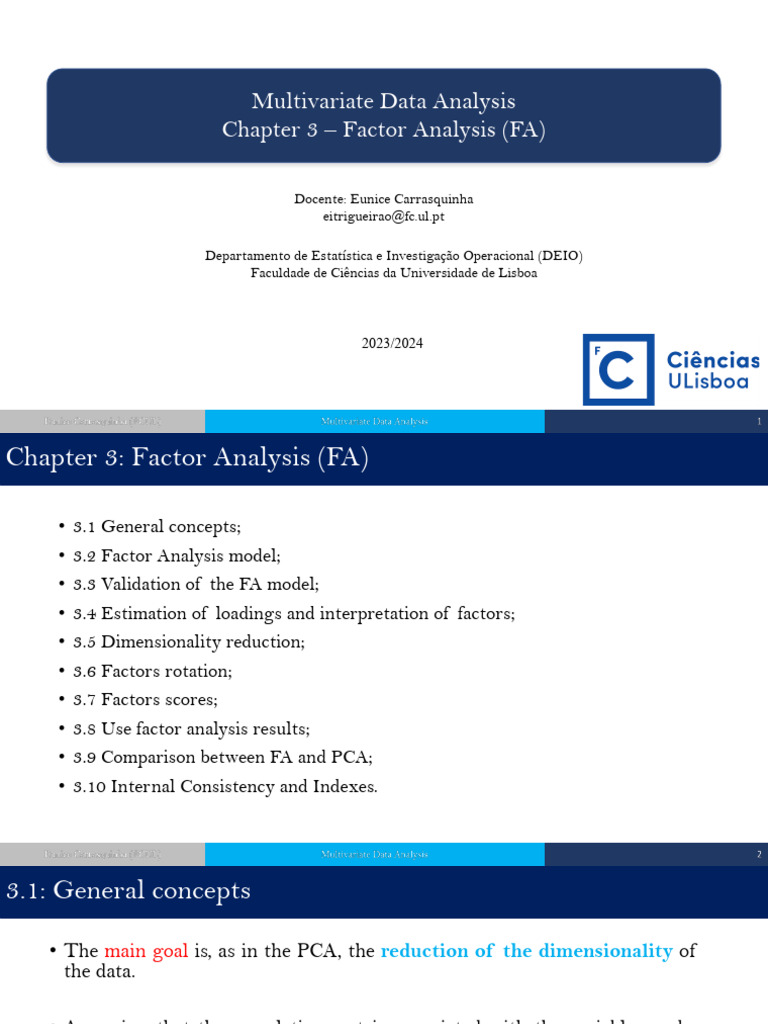 Chapter3 FA | PDF | Factor Analysis | Variance