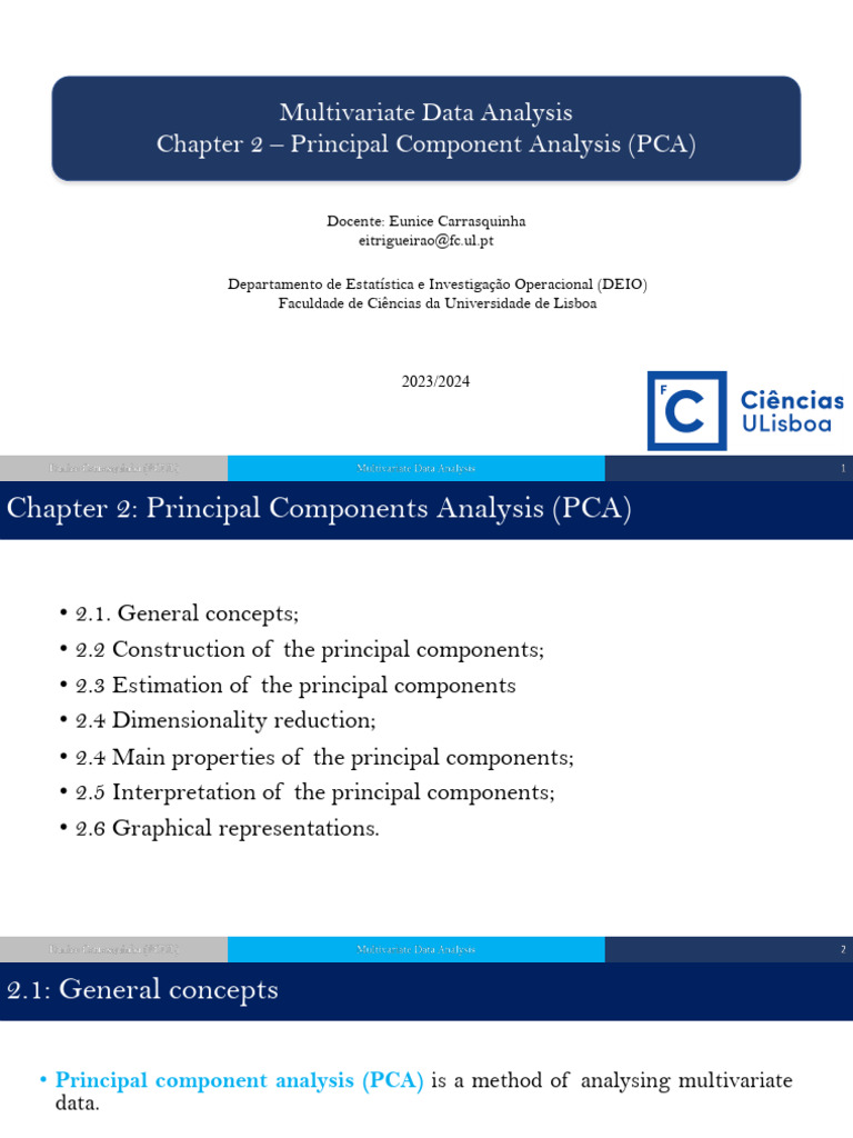 Chapter2 PCA | PDF | Principal Component Analysis | Eigenvalues And Eigenvectors