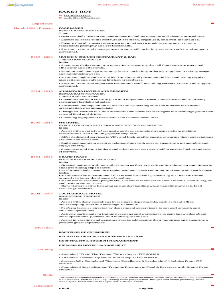 Saket Roy Re-Designed Resume | PDF