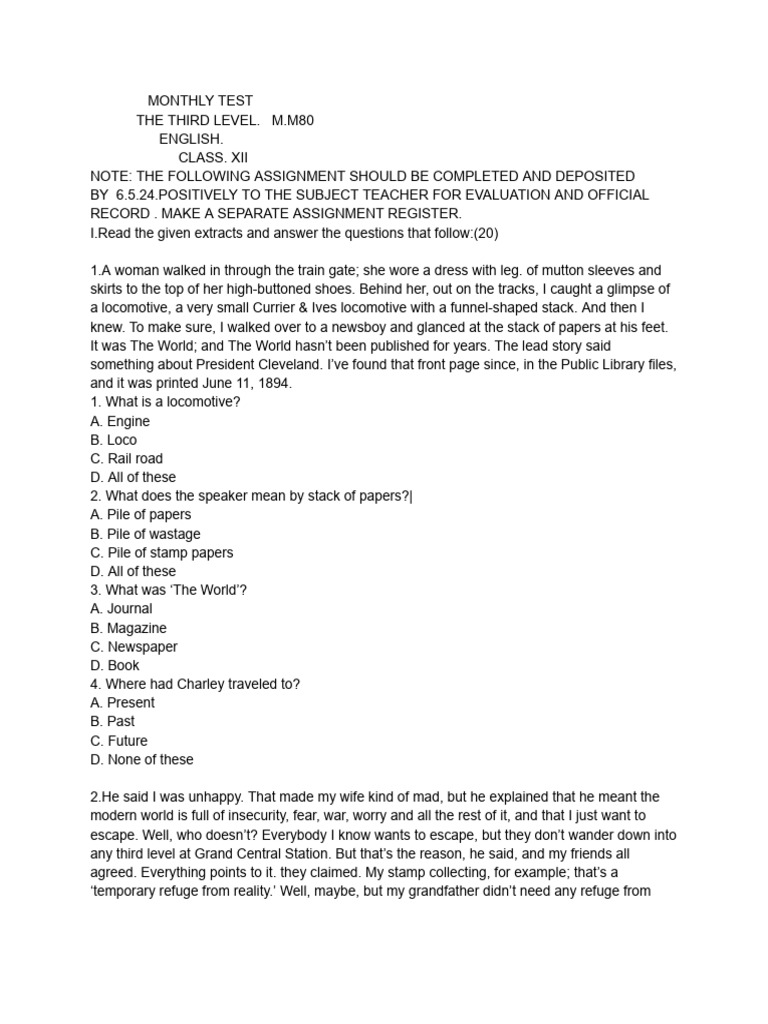 Third Level Assignment Class Xii English Pdf Cost Of Living 6083