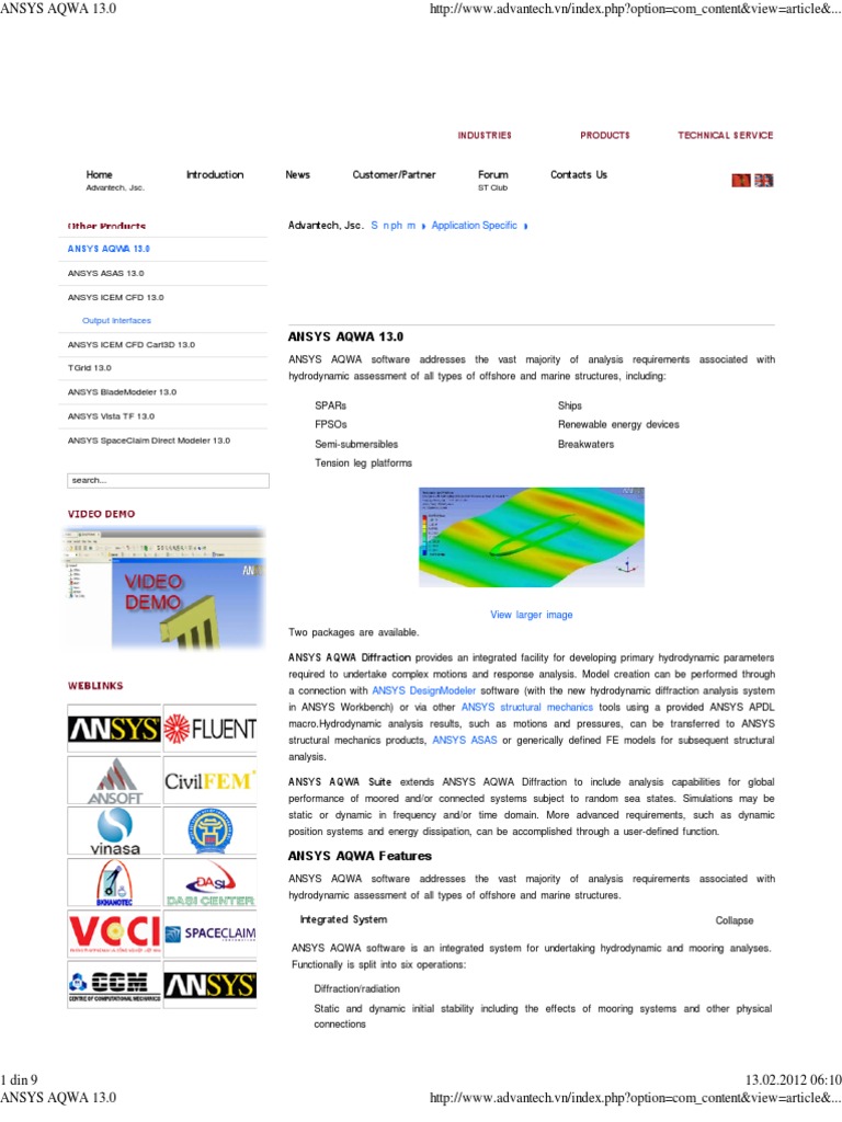 Ansys Aqwa 13 | PDF | Ships | Force
