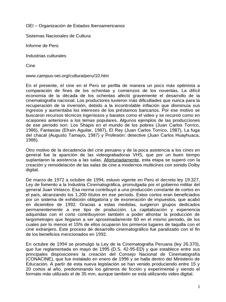 Cine Peru | PDF | Lima | Perú
