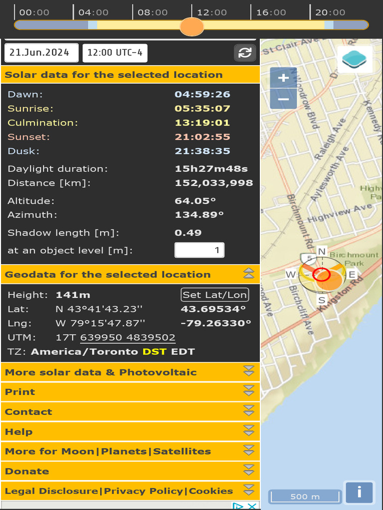 Solar Data and Shadow Calculations | PDF