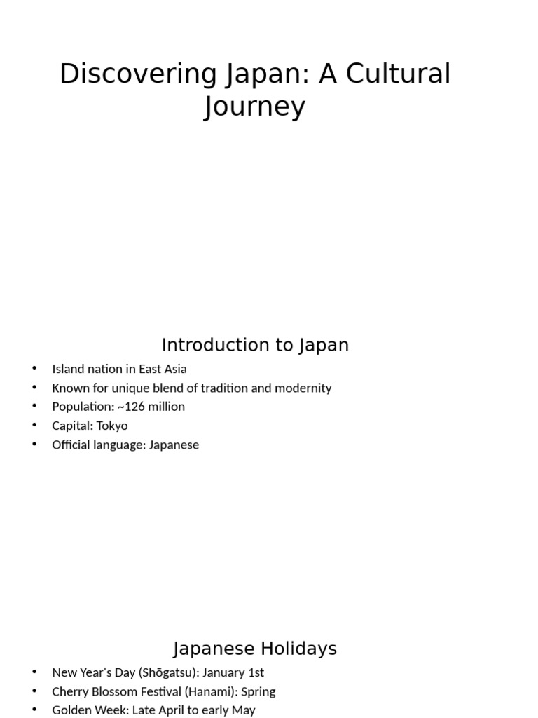 Discovering Japan a Cultural Journey | PDF