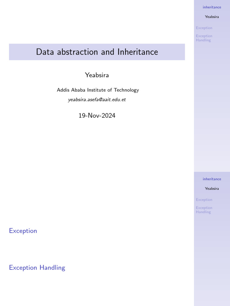 Exception Pdf Inheritance Object Oriented Programming Programming Paradigms