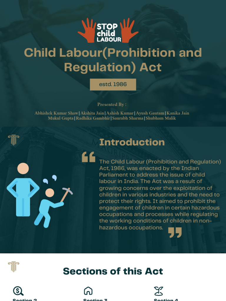 Child Labour (Prohibition & | PDF | Child Labour | Justice