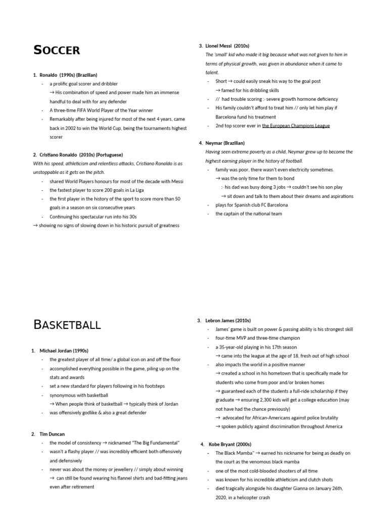 english writing examples - athletes representative of each sports | PDF ...