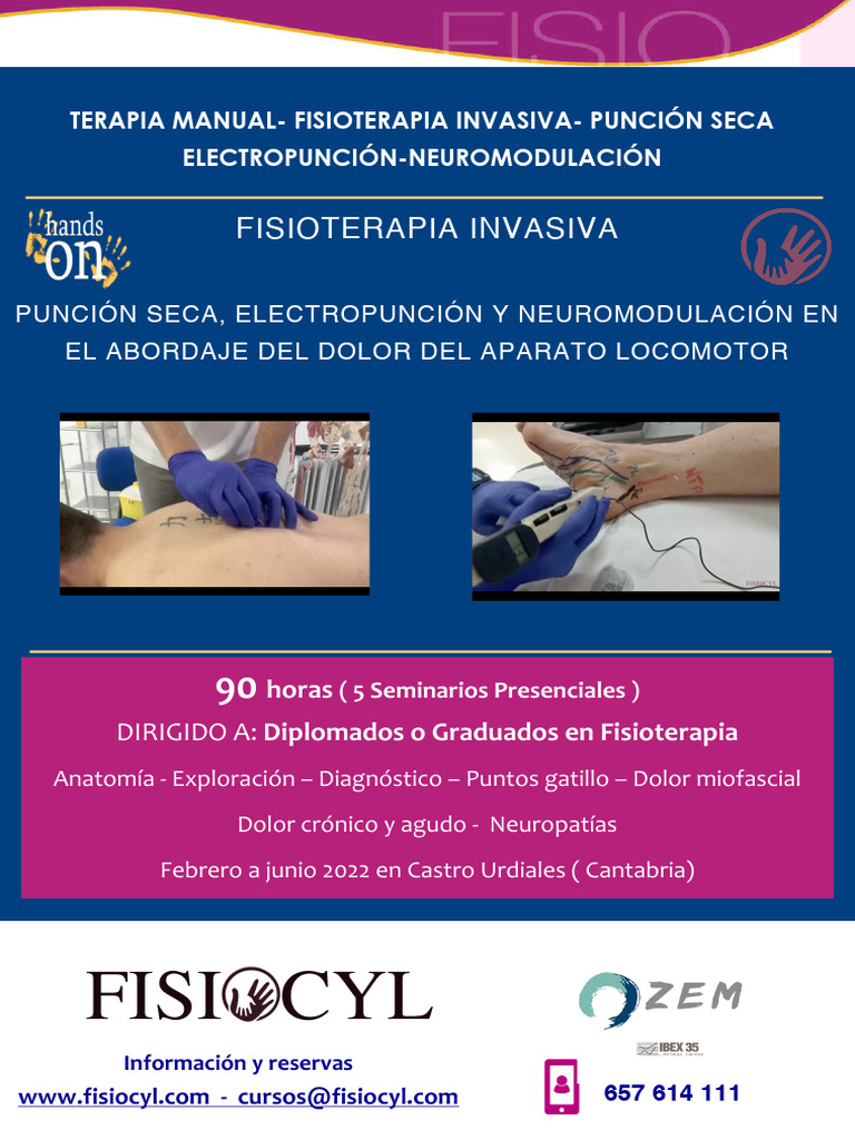 Punción seca, electropunción y neuromodulación fisiocyl | PDF | Punto gatillo miofascial ...