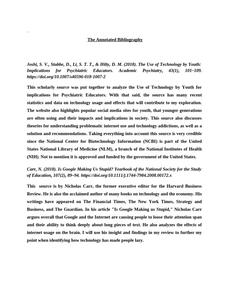 The Annotated Bibliography | PDF | Science