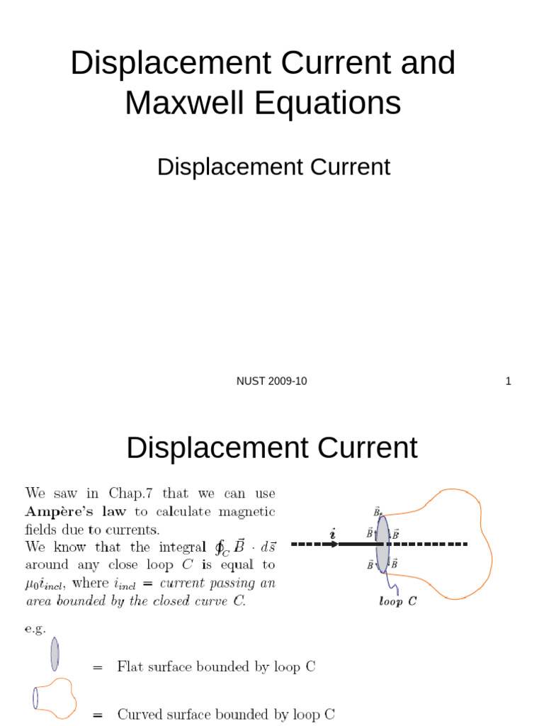 Lecture - 11 Displacement Current and Maxwell Equations | PDF
