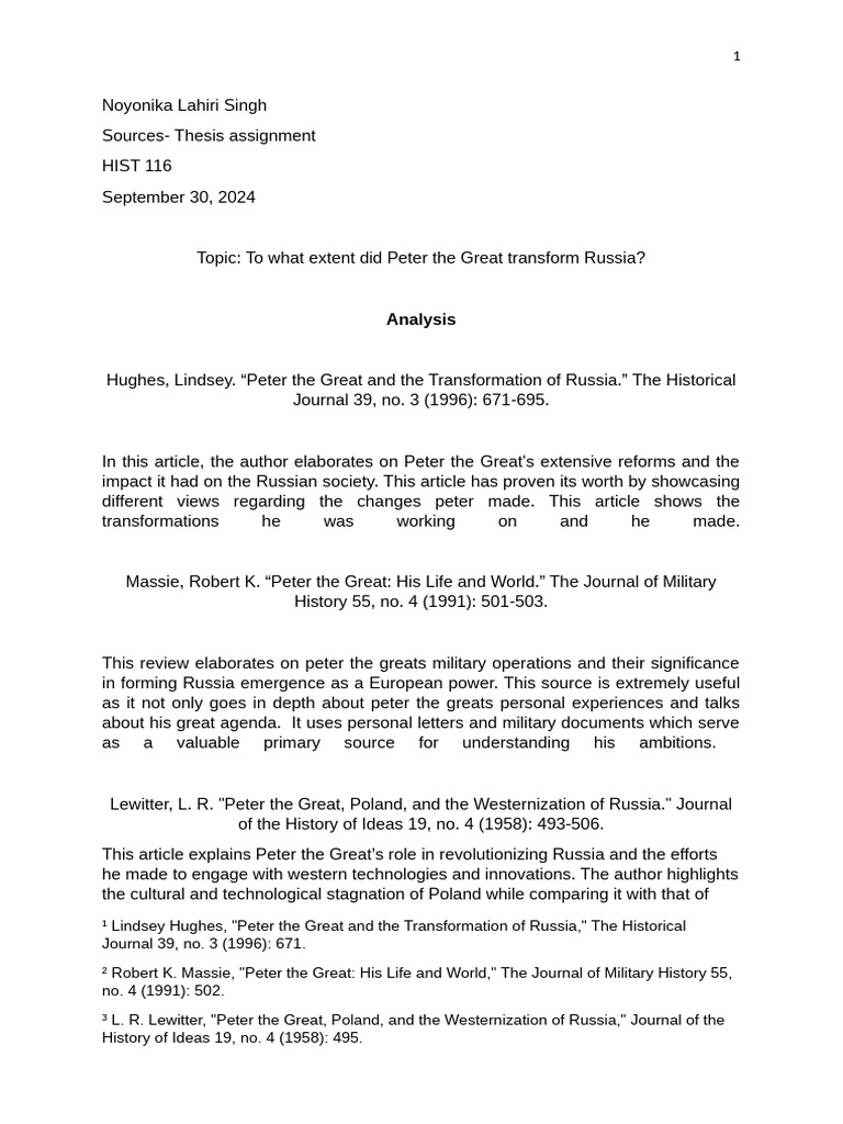 HISTORY THESIS FINAL | PDF | Russia | World Politics