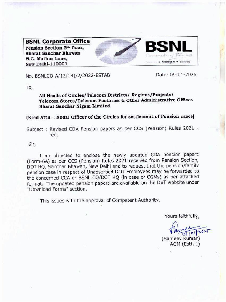 Revised CDA Pension Papers Letter | PDF | Banks | Cheque