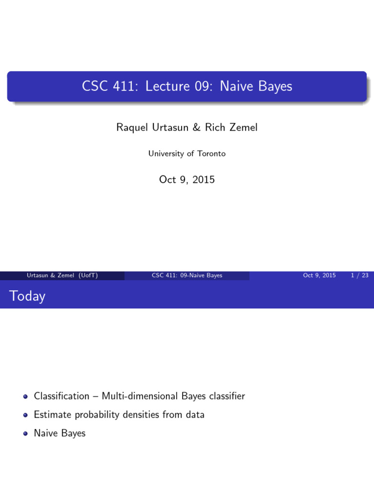 09 Naive Bayes | PDF | Statistics | Probability
