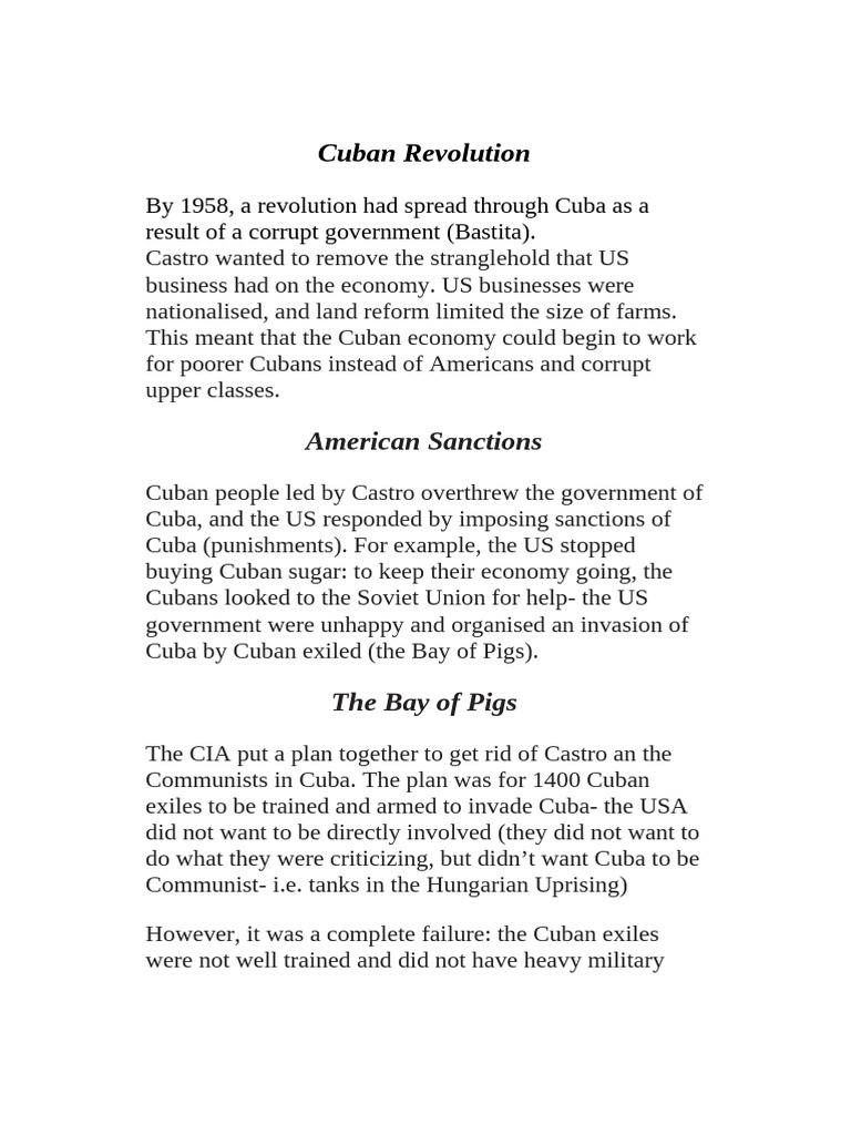 Cuban Missile Crisis Booklet | PDF | Cuba | Cuban Missile Crisis