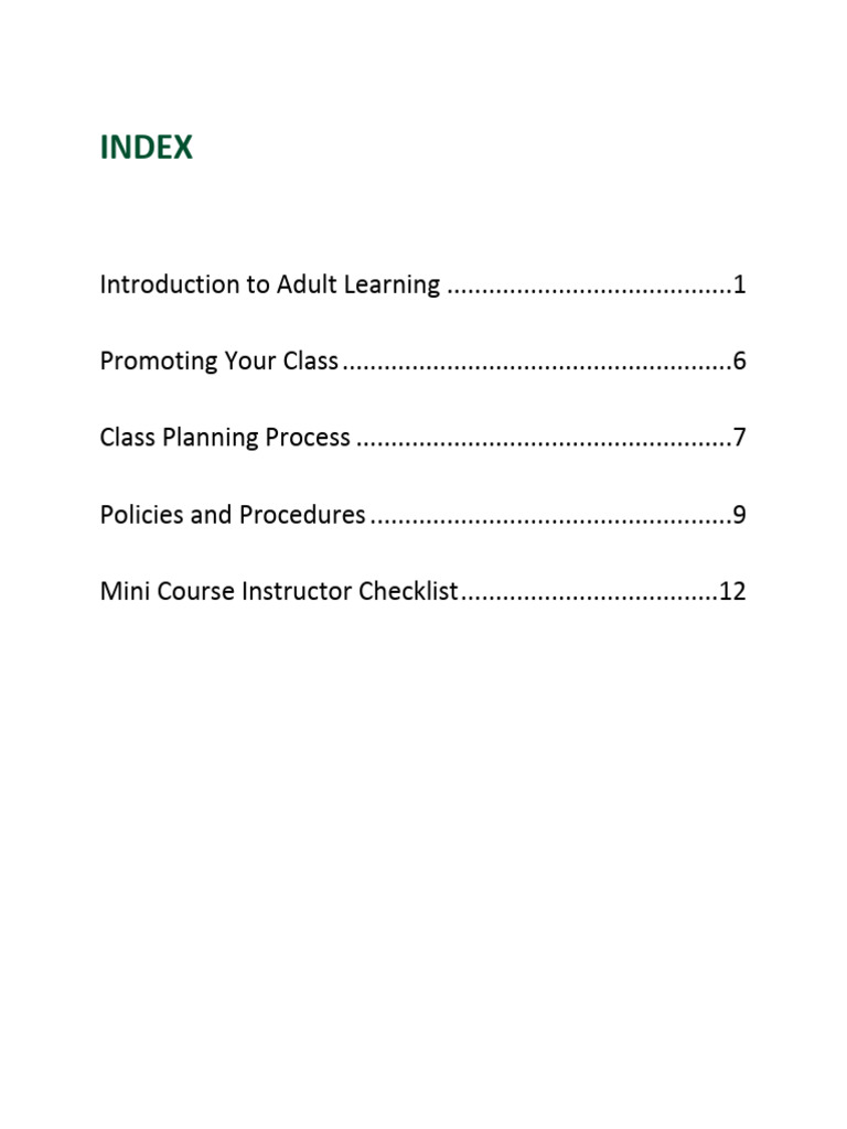 Mini Course Instructor Handbook Final | PDF | Learning | Teaching Method
