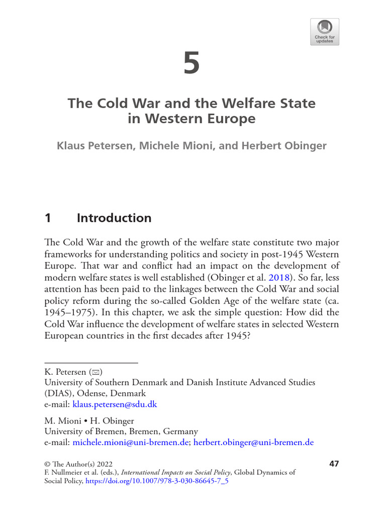 Cold War's Impact on Western Welfare States | PDF | Nordic Countries ...
