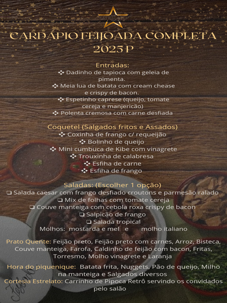 Cardápio Feijoada | PDF