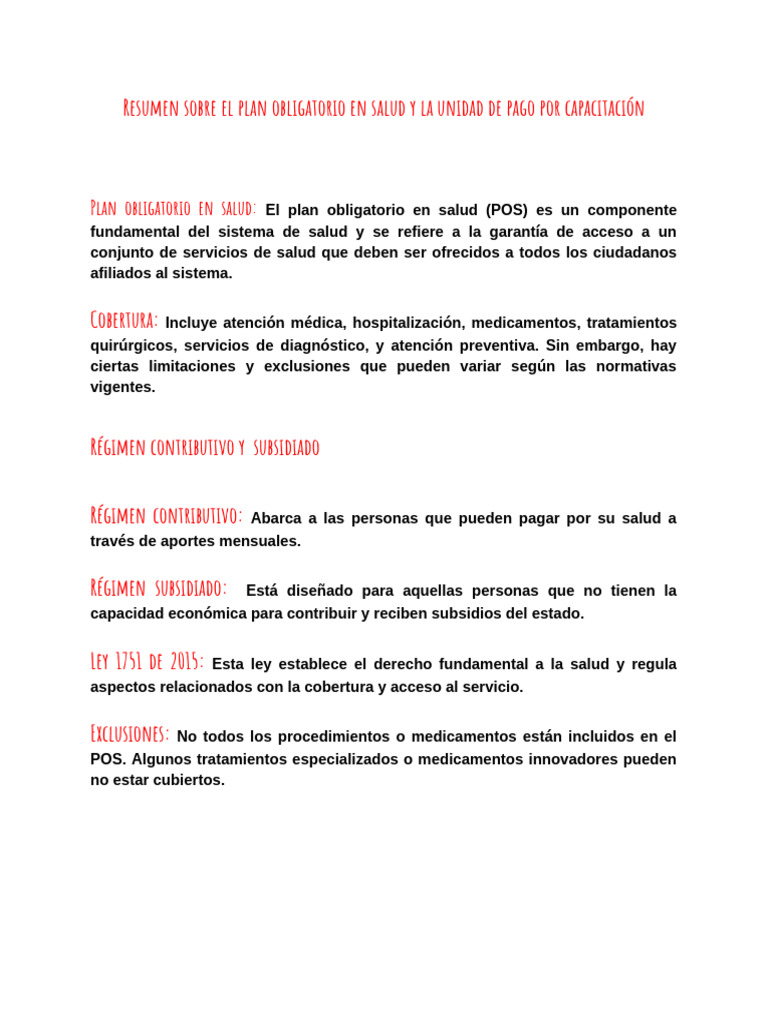 Resumen U.P.C y P.O.S Maidy Vasquez | PDF